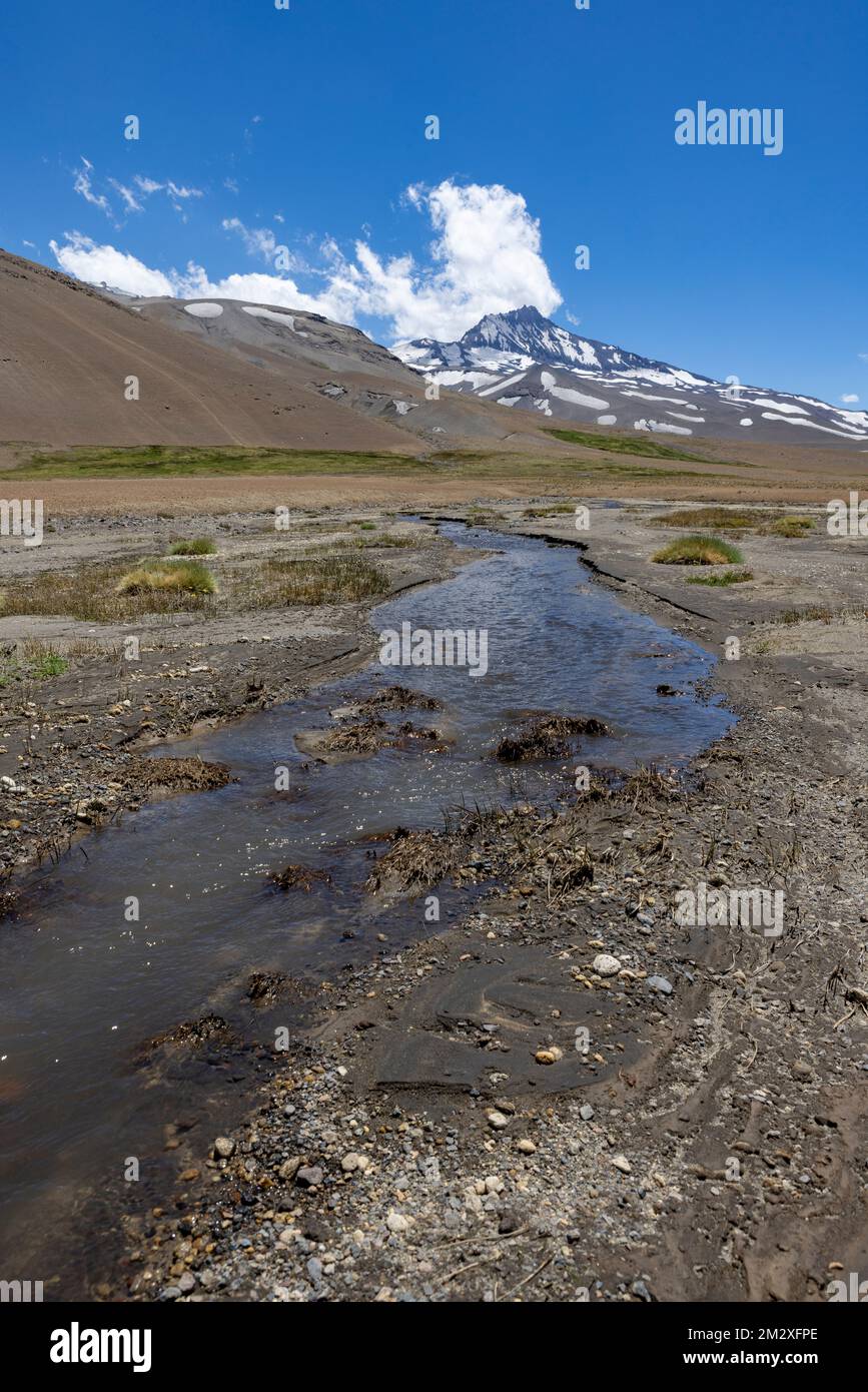 Volcano Planchón-Peteroa and landscape at Paso Vergara - crossing the ...