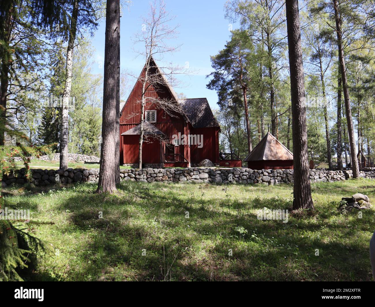 Pastoral scenery of kuusisaari open air museum in Finland, Helsinki ...