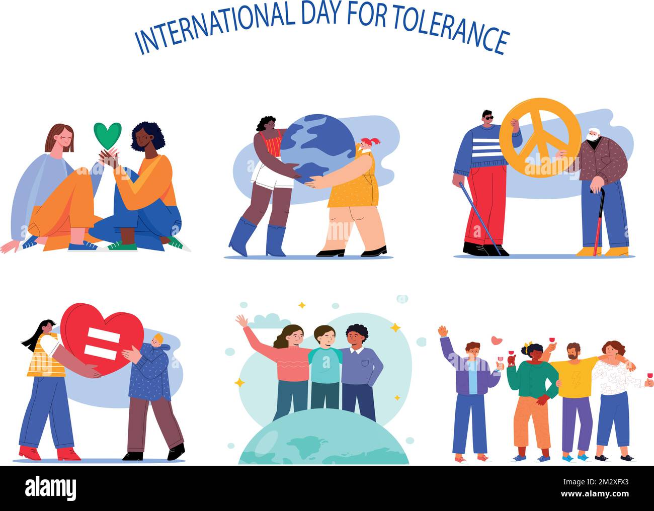 A vector illustration of a pack of icons for International Day for ...