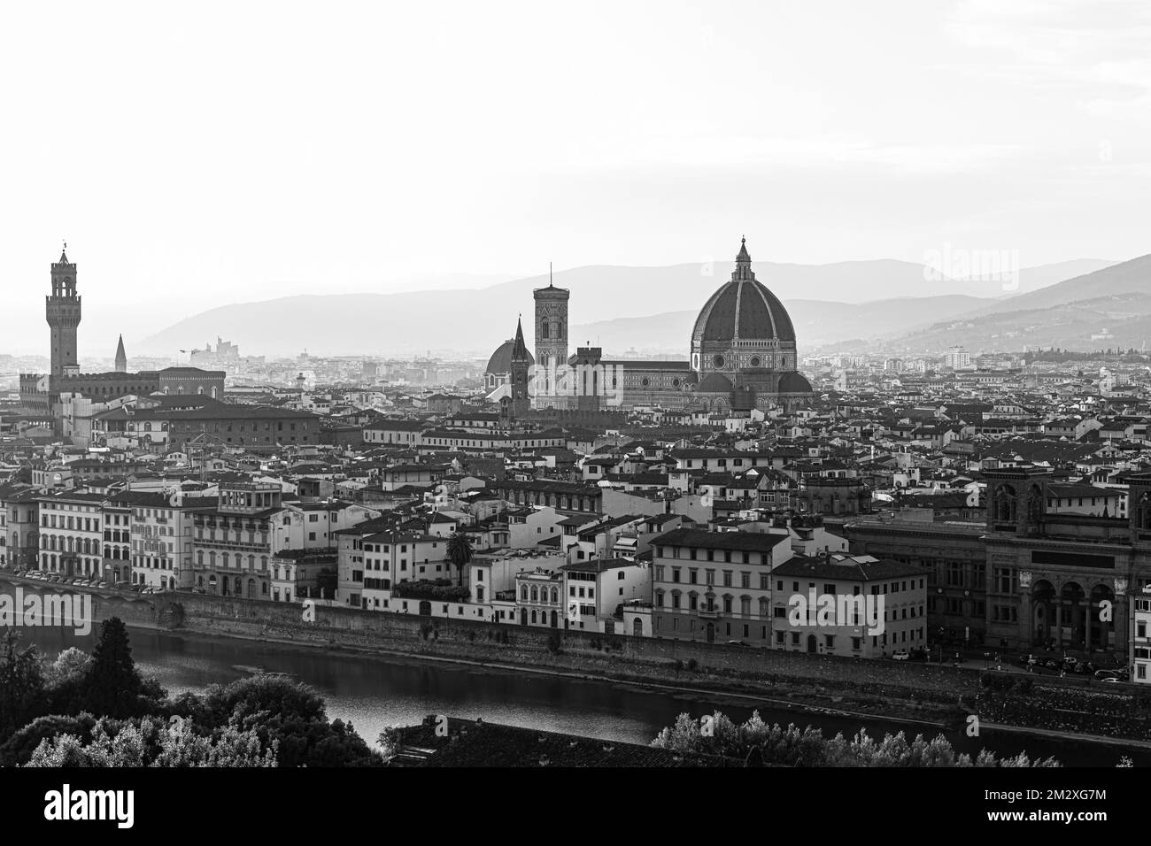 View of Florence from Piazzale Michelangelo, in the back the Cathedral ...