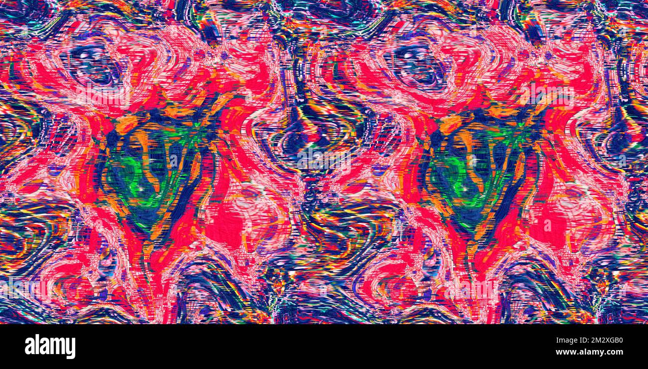 Vibrant pink distortion border. Bright colorful kitsch banner for fluid ...