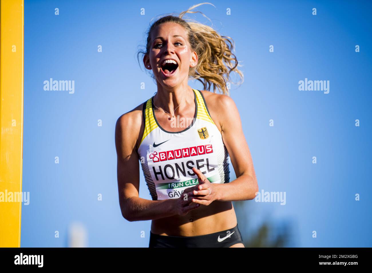 Christina Honsel pictured in action during the women's high jump ...
