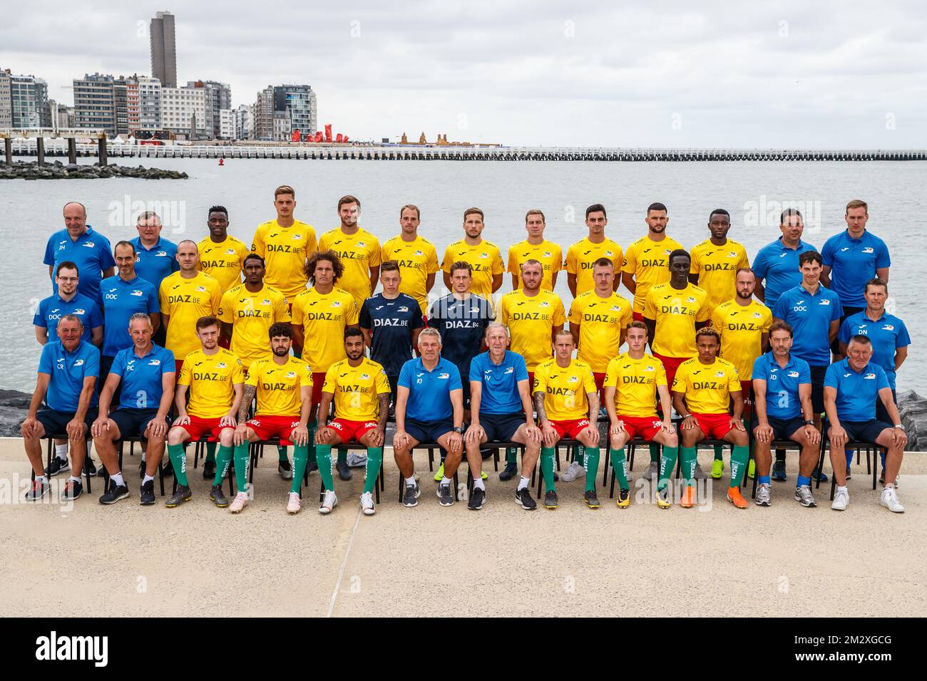 (top L-R) Oostende's team responsible Joris Hoste, Oostende's team ...