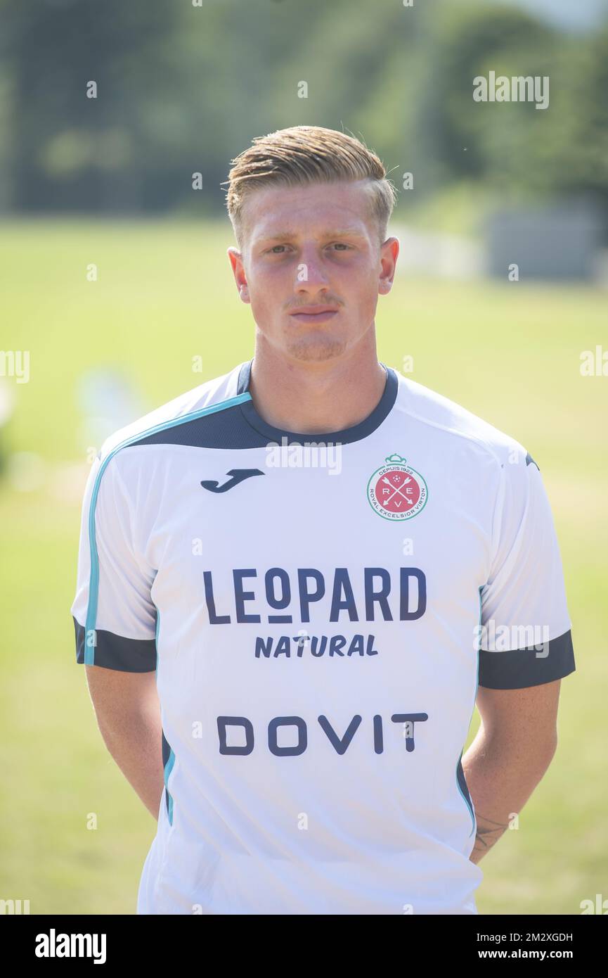 Virton's goalkeeper Vincent Rousseau poses for the photographer at the ...