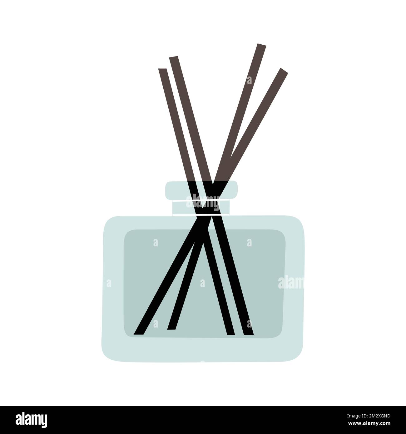 Aroma reed diffuser. Wooden aroma sticks in a glass jar isolated on ...