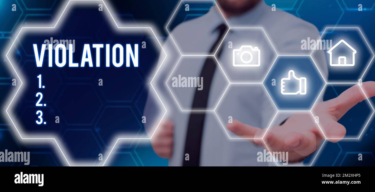 Conceptual display Violation. Concept meaning an infringement of established rules or laws Stock ...