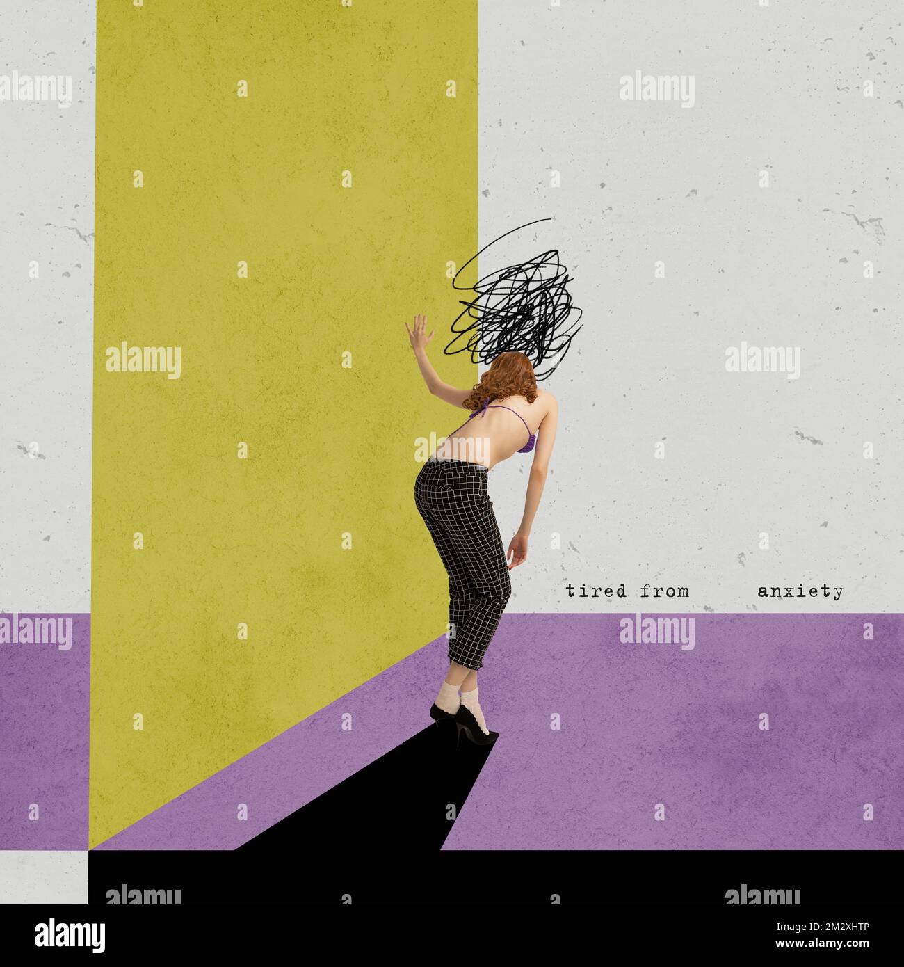 Young woman feeling of worry, nervousness. Psychotherapy and person ...