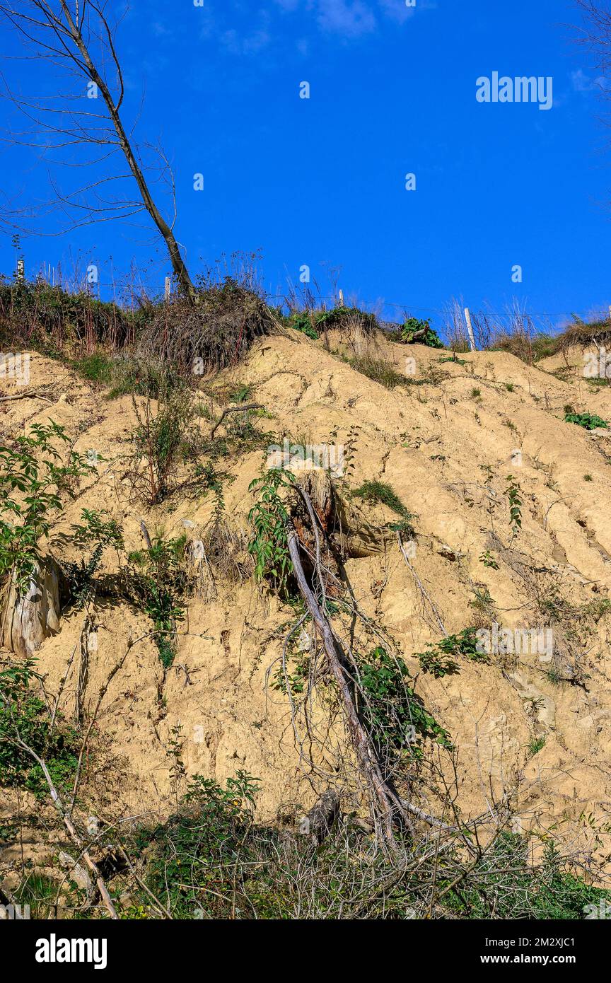 Landslide, erosion slope near Waltenhofen-Eggen, Allgaeu, Bavaria ...