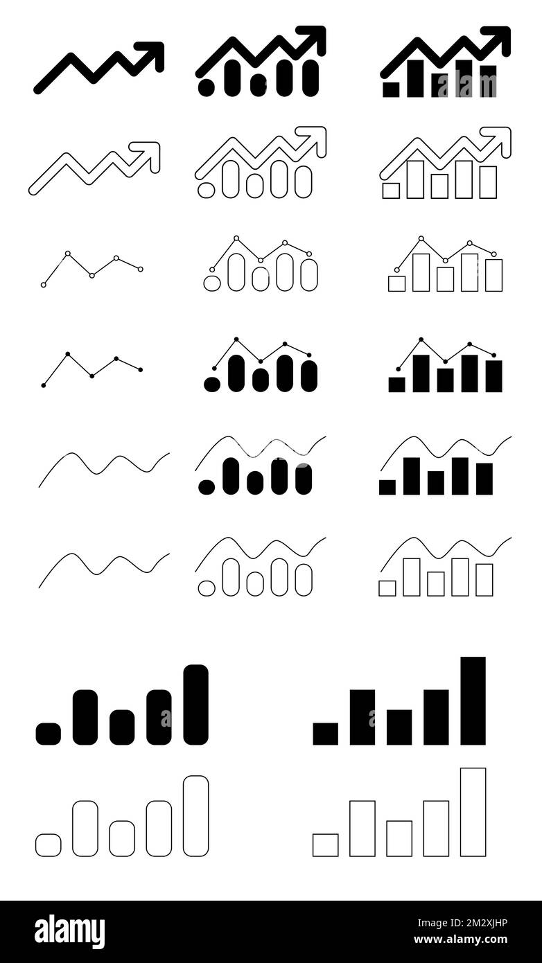 Collection of vector icons of growth. Vector contour pictograms ...