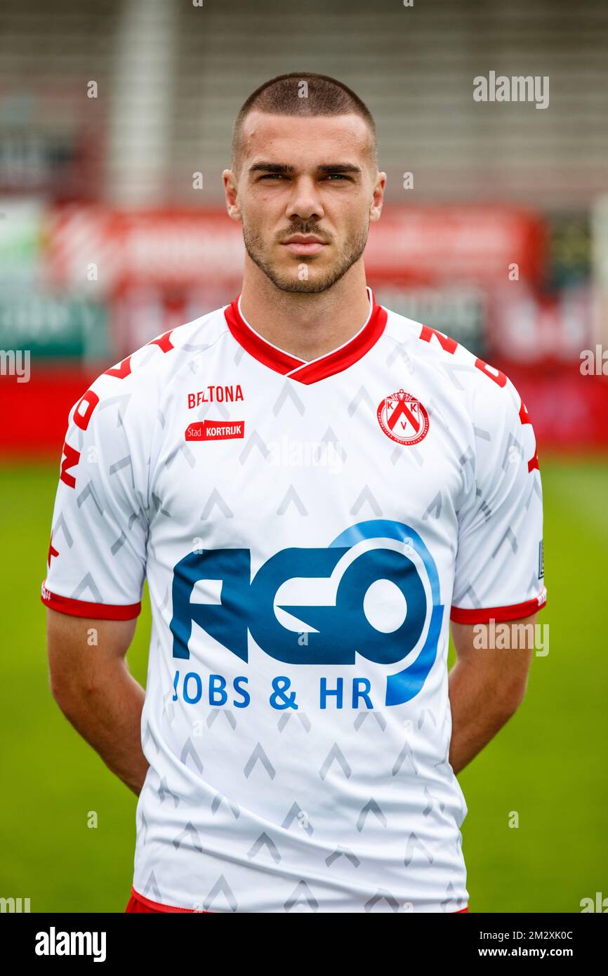 Kortrijk's new player Nihad Mujakic poses for photographer, at the 2019 ...