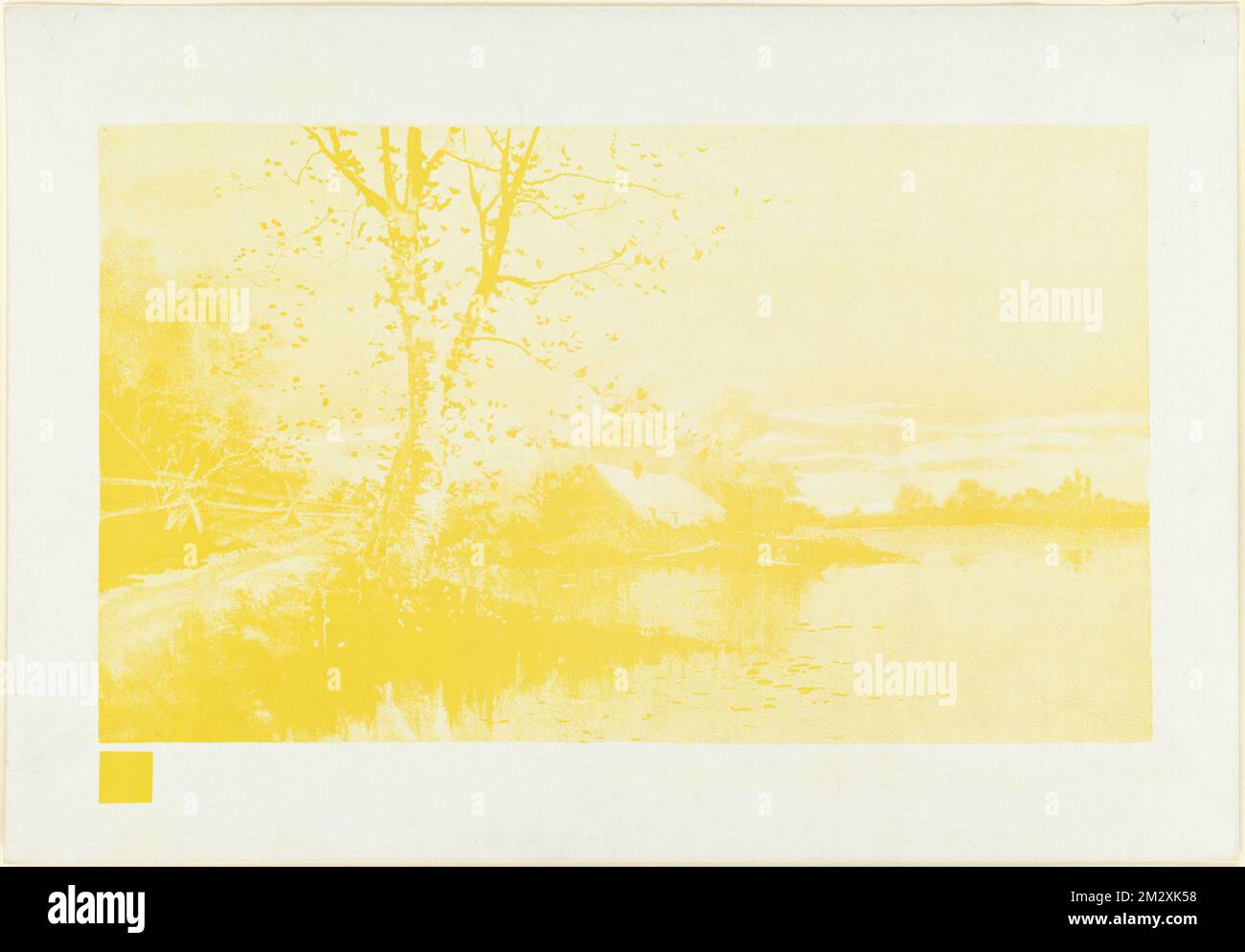 First lithographic print in the primary triad of colors (yellow ...