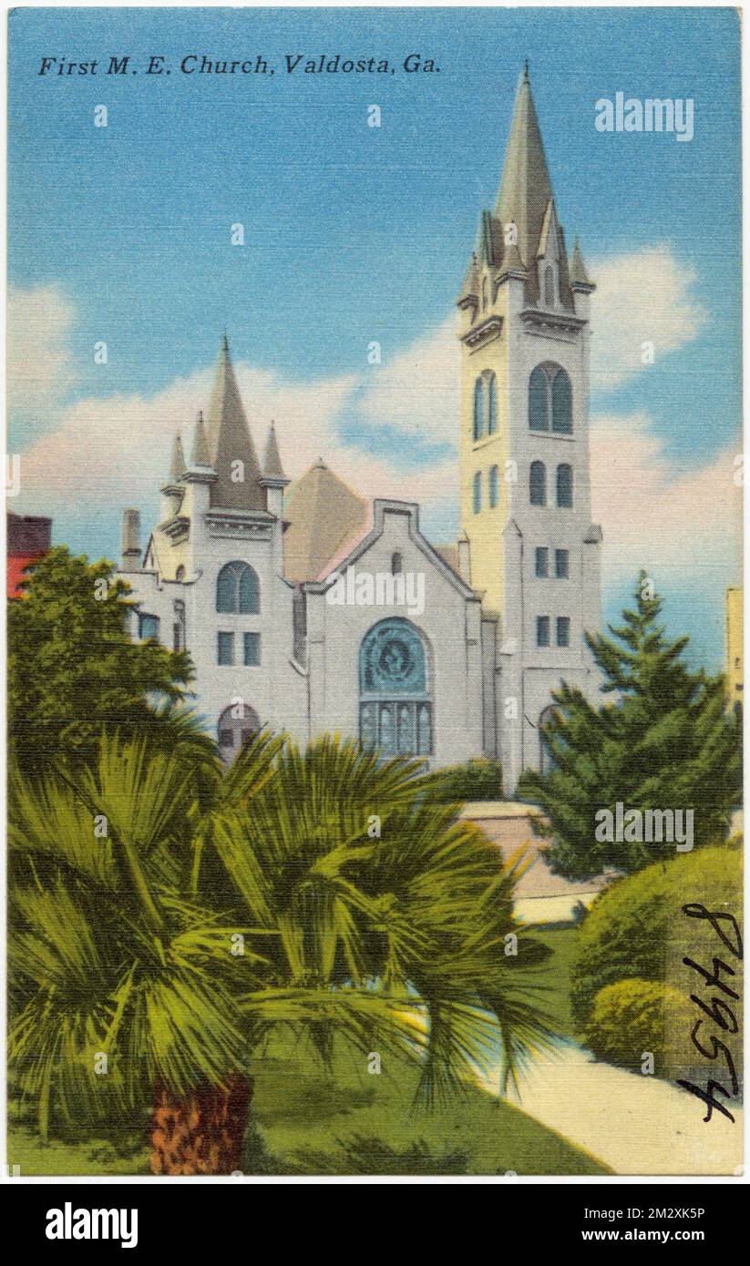 First M. E. Church, Valdosta, Ga. , Churches, Tichnor Brothers Collection, postcards of the ...