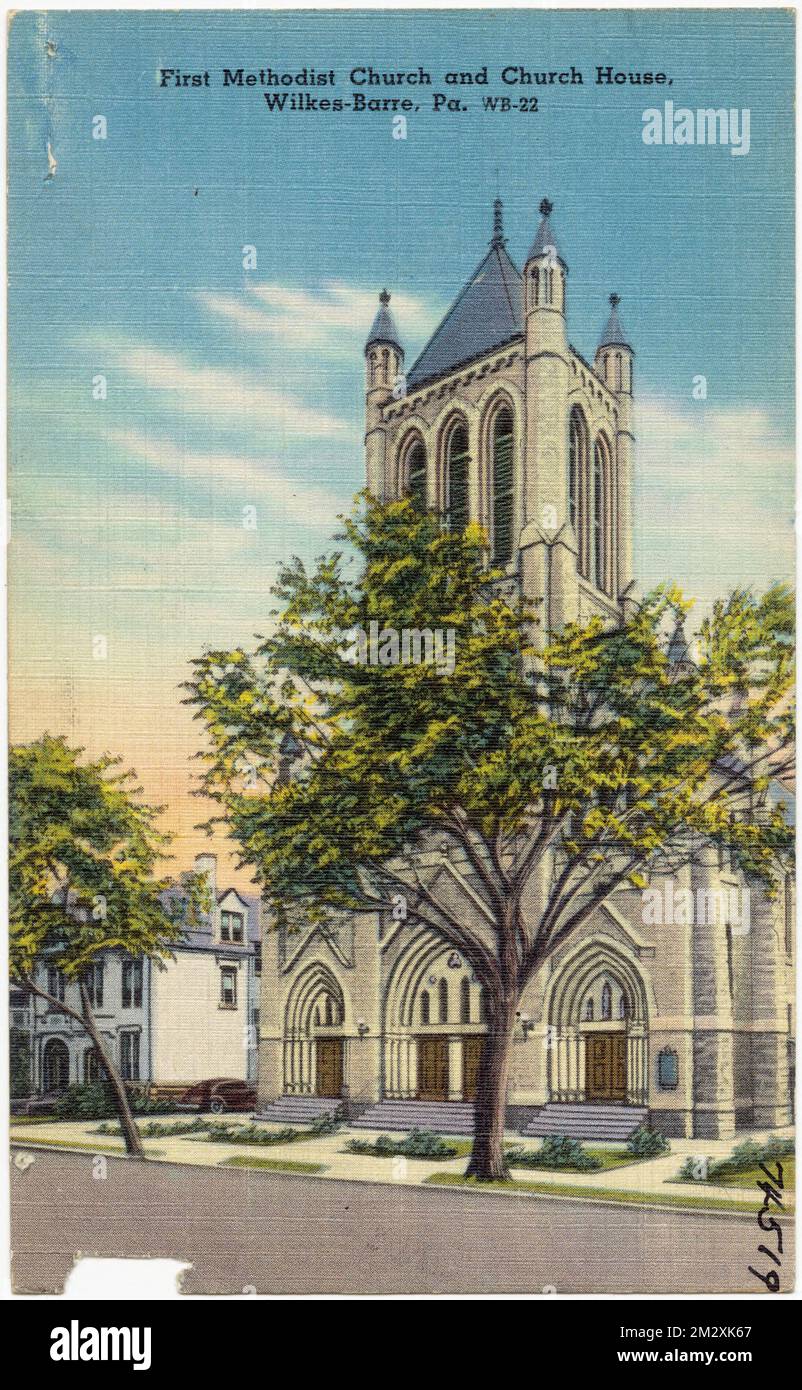 First Methodist Church and church house, Wilkes-Barre, Pa. , Churches, Tichnor Brothers ...