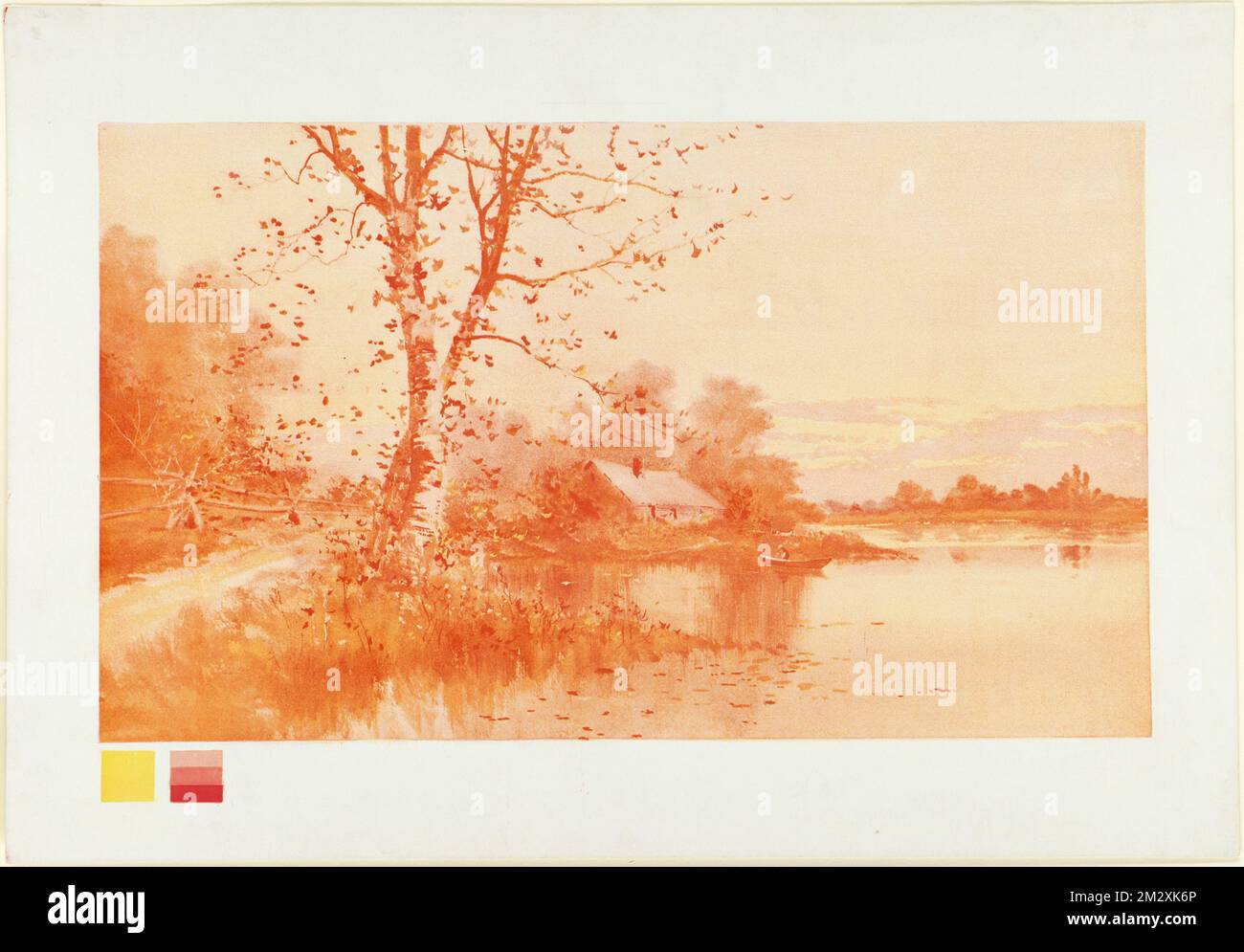 First lithographic print in the primary triad of colors (red/yellow ...