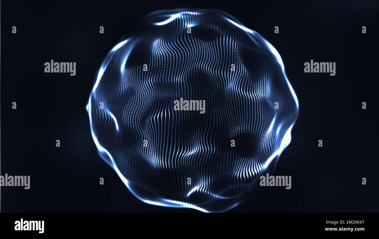 Gray sphere of dots. Abstract particles background with sphere ...