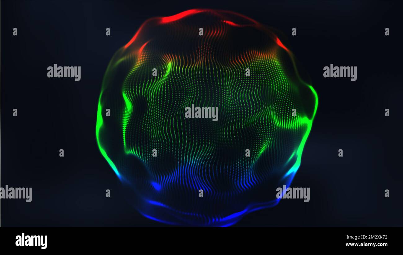 Sphere of dots. Abstract particles background with sphere ...