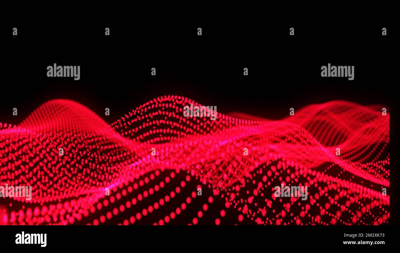 Red abstract background. Equalizer for music, showing sound waves with ...