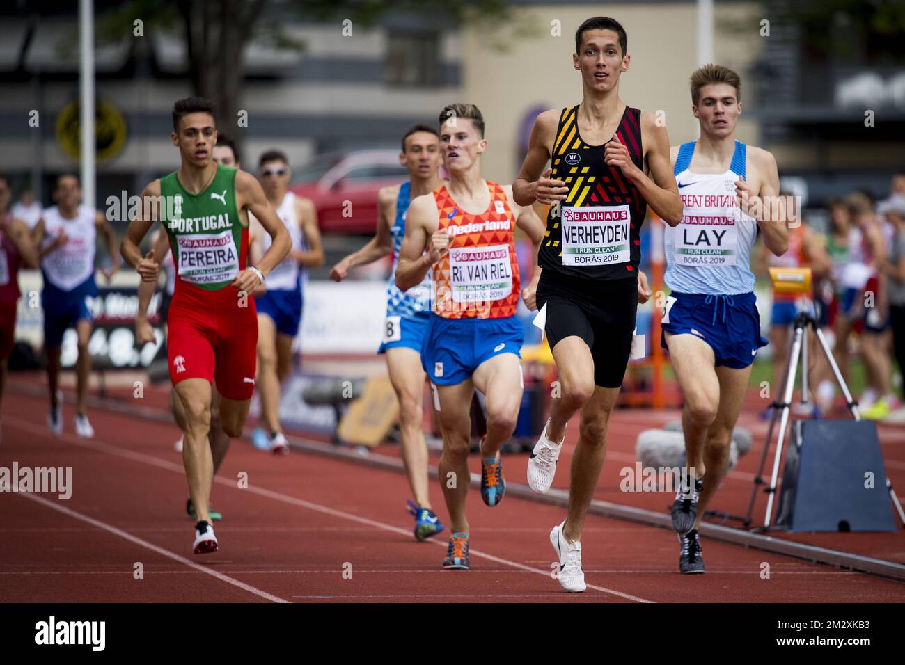 Rick Van Riel (C), Belgian Ruben Verheyden (2R) and Joshua Lay (R ...