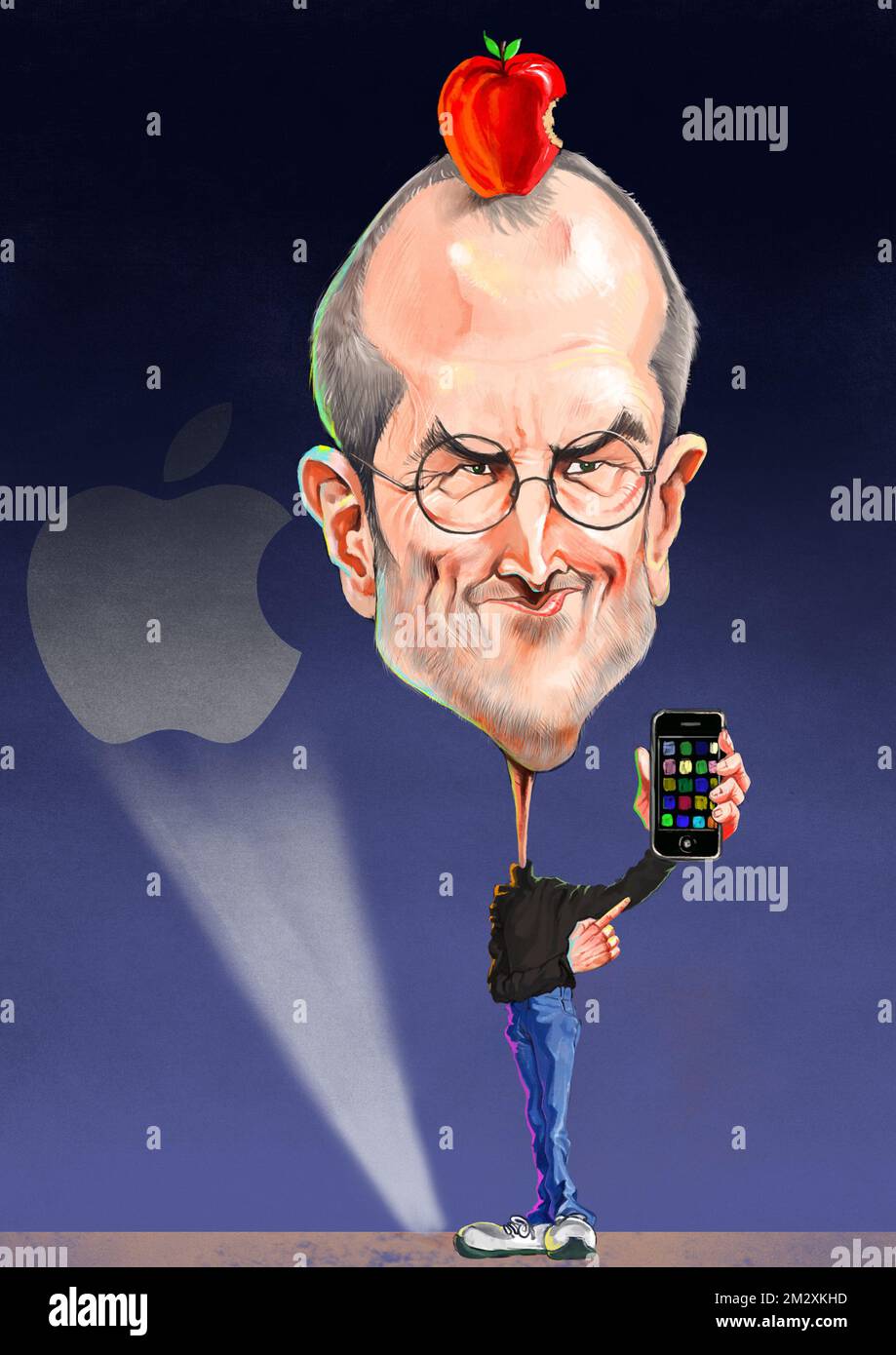 Steve Jobs cartoon Stock Photo - Alamy