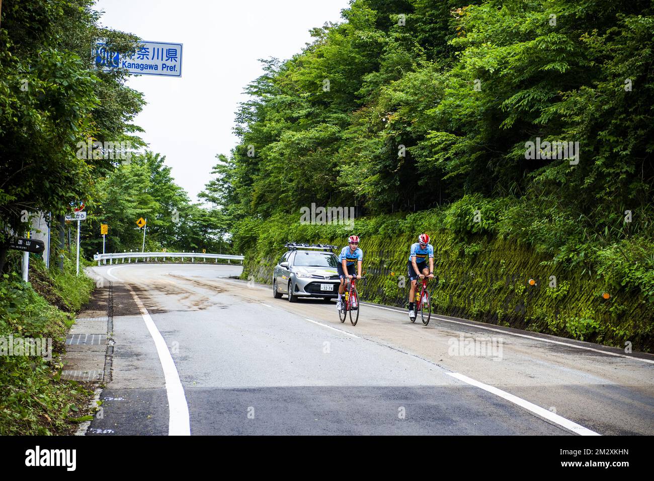 Belgian Kobe Goossens of Lotto Soudal and Belgian Oliver Naesen of AG2R ...