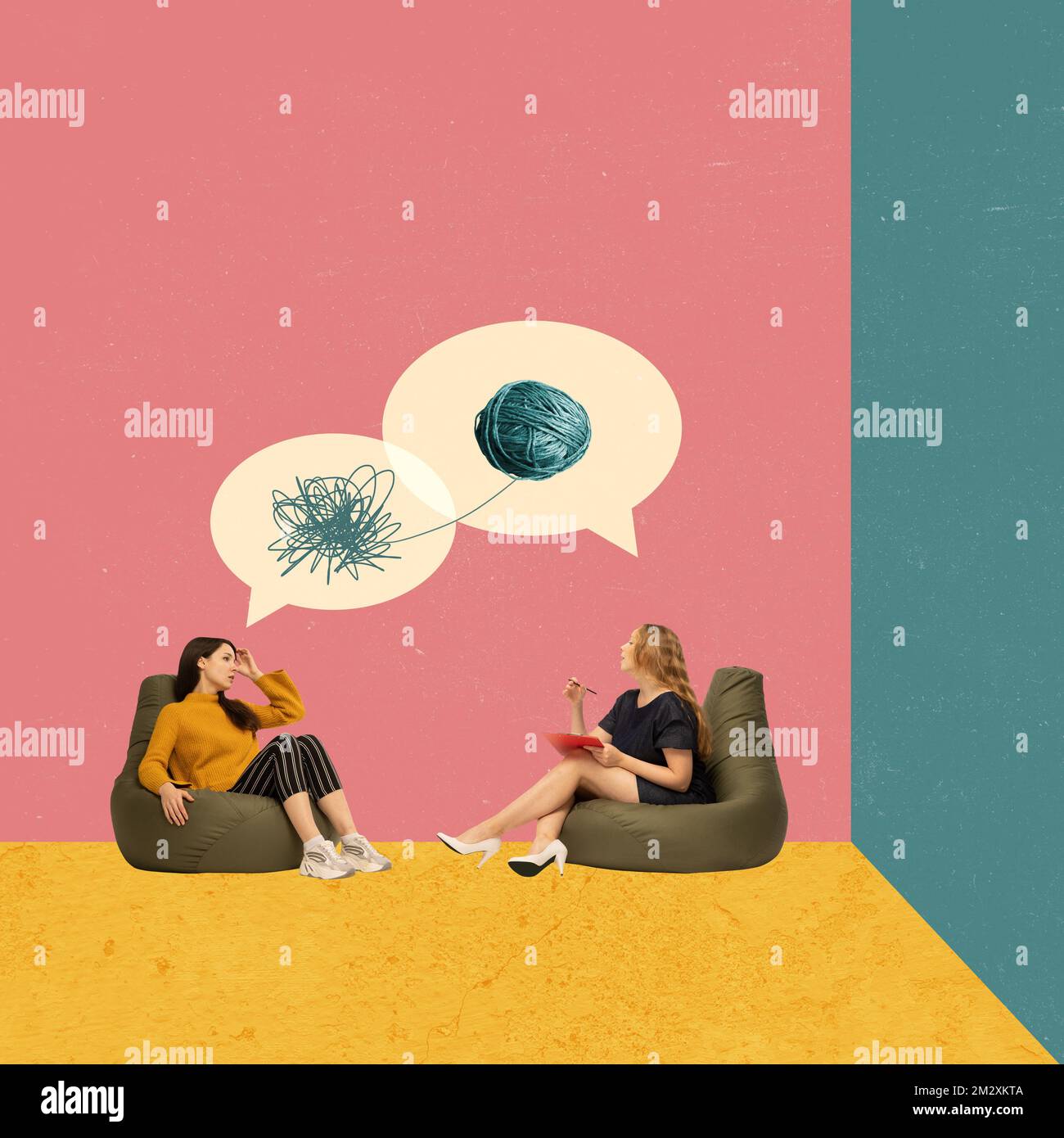 Understand yourself, your thoughts. Contemporary art collage about ...