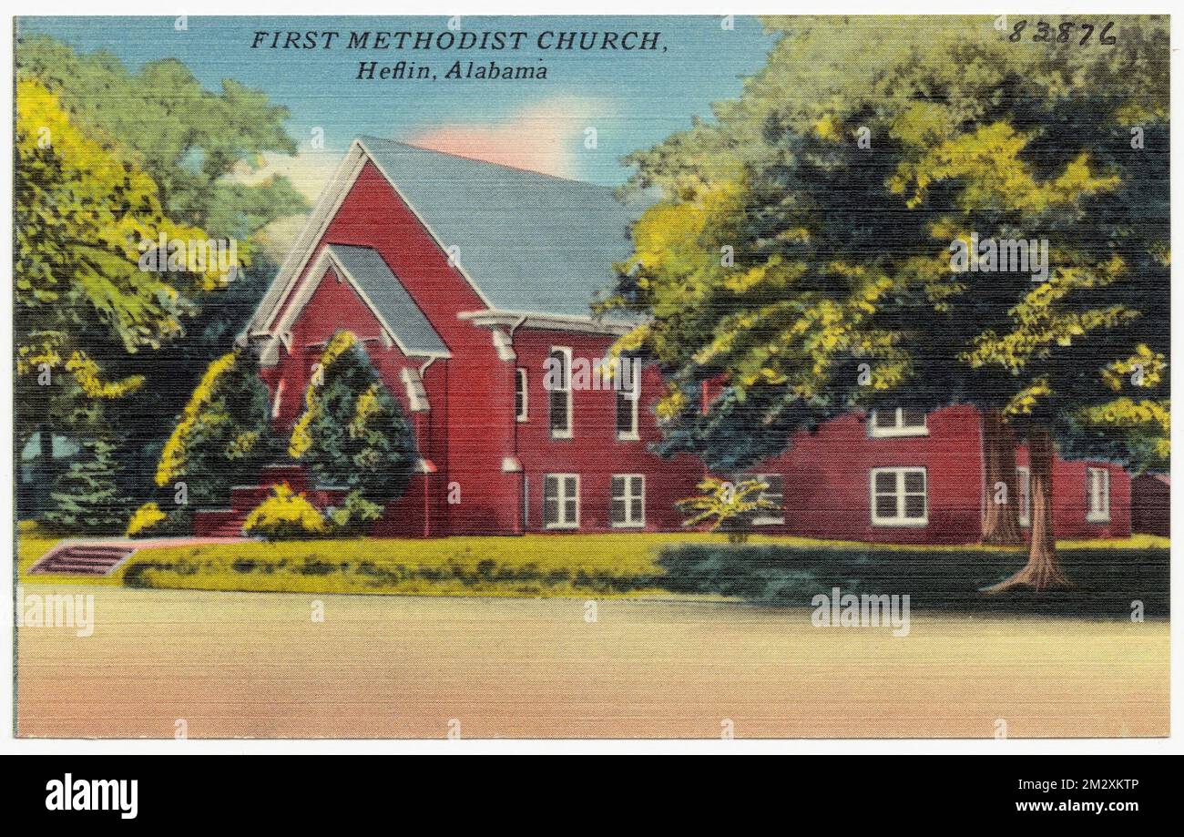 First Methodist Church, Heflin, Alabama , Churches, Tichnor Brothers ...