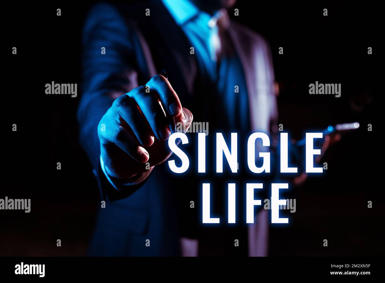 Text caption presenting Single Life. Concept meaning not vowed to ...