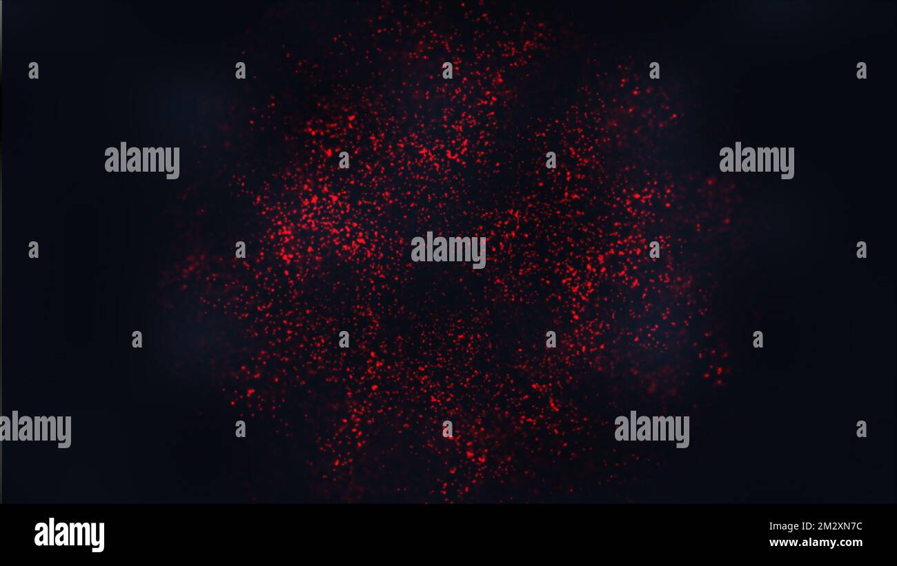 Futuristic mysterious flowing digital particles wave de-focus virtual ...