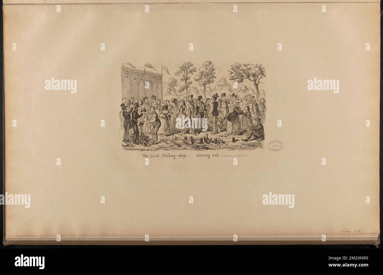 The first shilling day - coming out , Crowds, Exhibitions, Exhibition ...