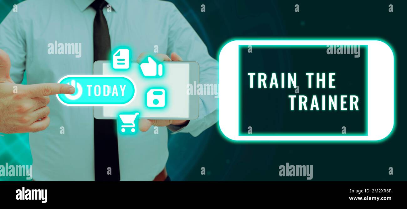 Text sign showing Train The Trainer. Word for identified to teach ...