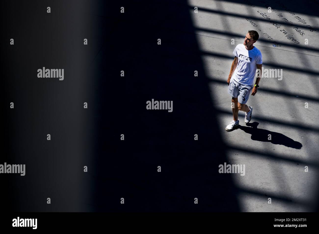 Belgian athlete Koen Naert, specialised in marathon running, poses for ...