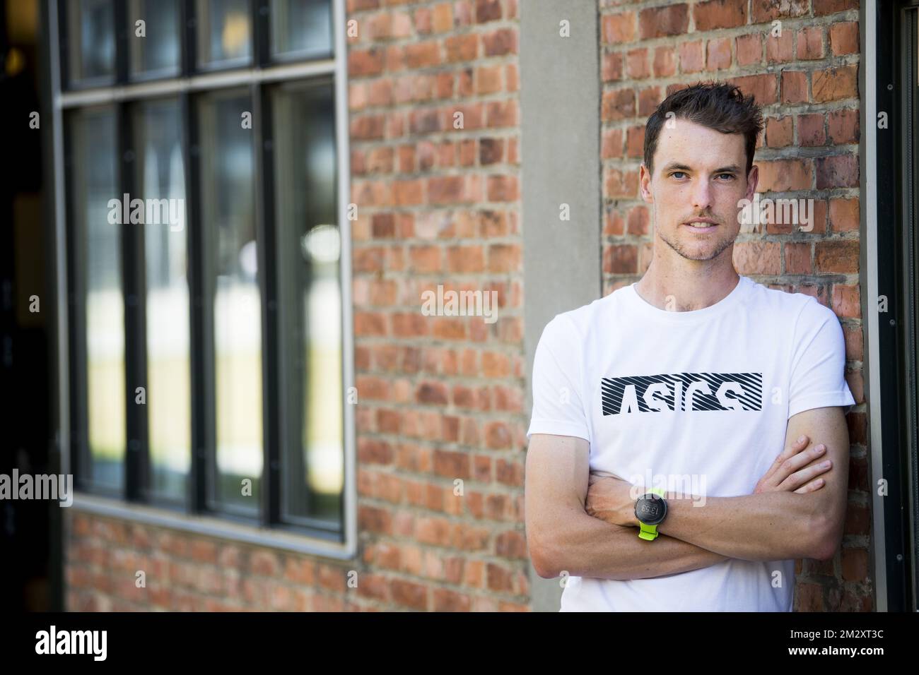 Belgian athlete Koen Naert, specialised in marathon running, poses for ...