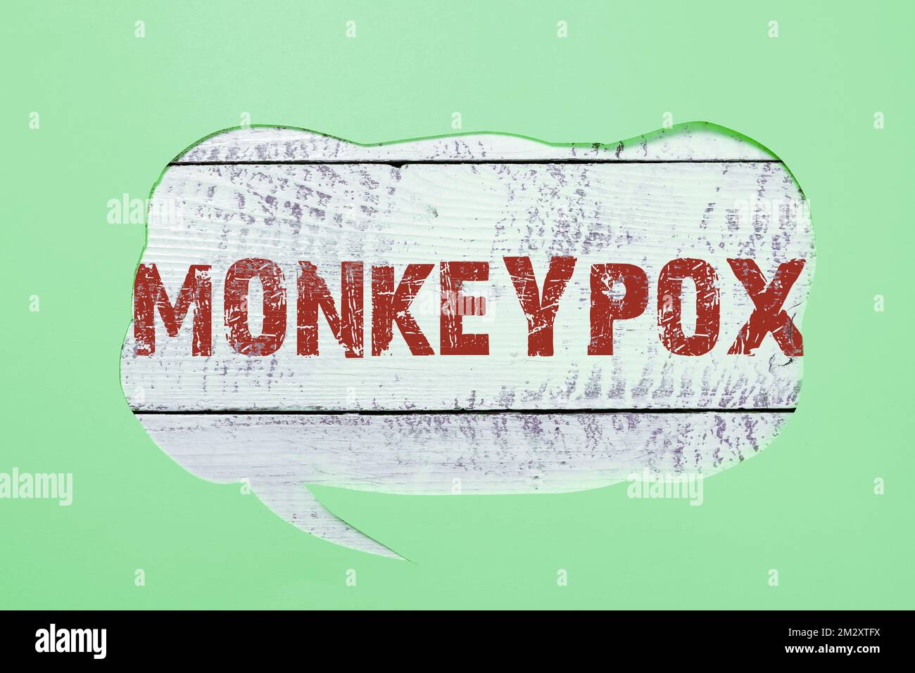 Hand writing sign Monkeypox. Concept meaning poxvirus of Africa caused ...