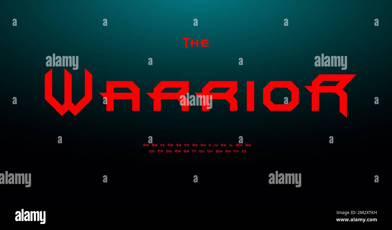 Warrior font alphabet edgy letters. Viking or Ninja typography ...