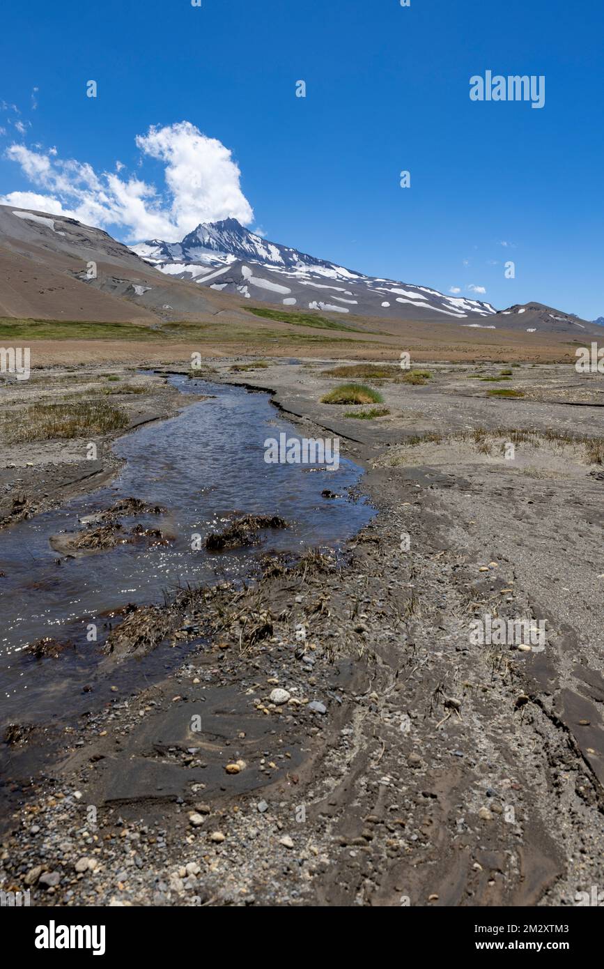 Volcano Planchón-Peteroa and landscape at Paso Vergara - crossing the ...