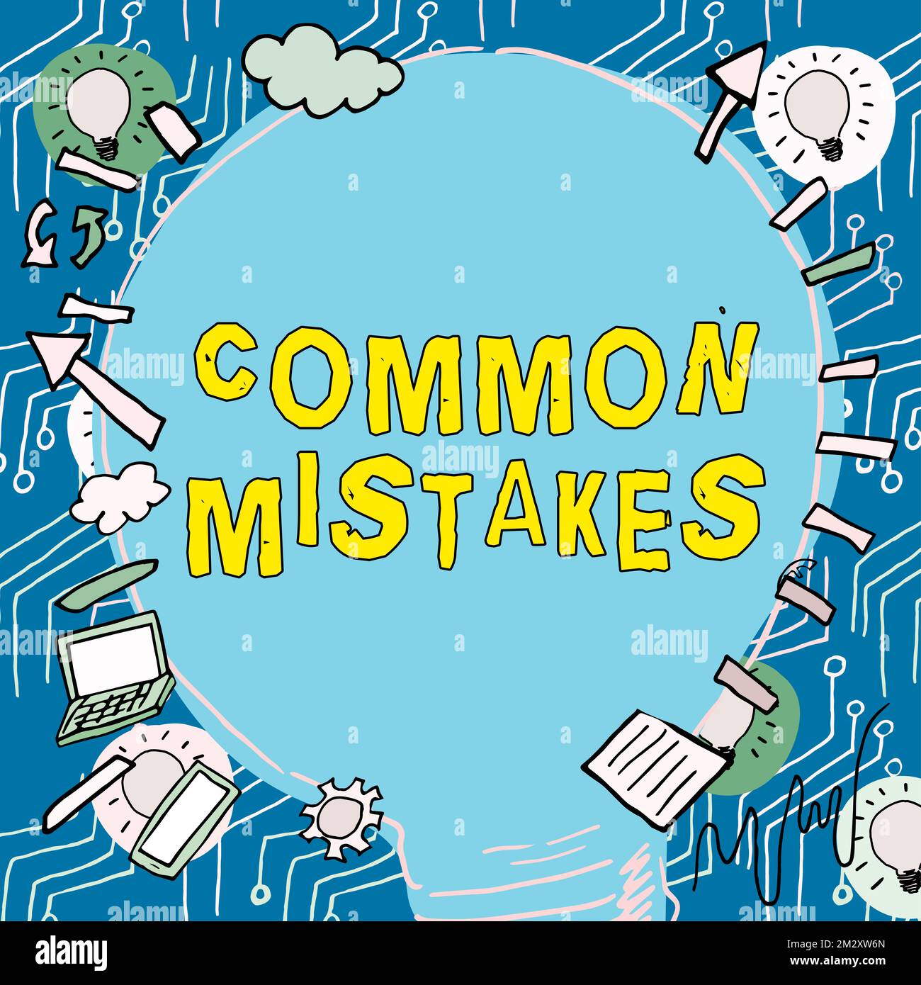 Sign displaying Common Mistakes. Business approach actions that are ...