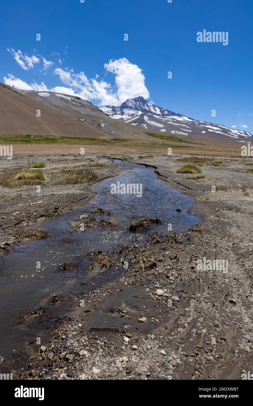 Volcano Planchón-Peteroa and landscape at Paso Vergara - crossing the ...