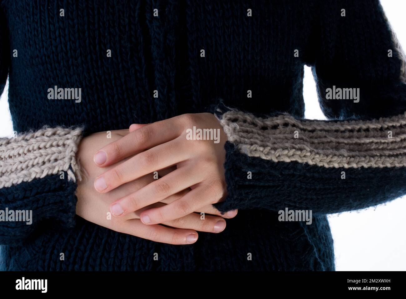 Hand making a gesture on a white background Stock Photo - Alamy