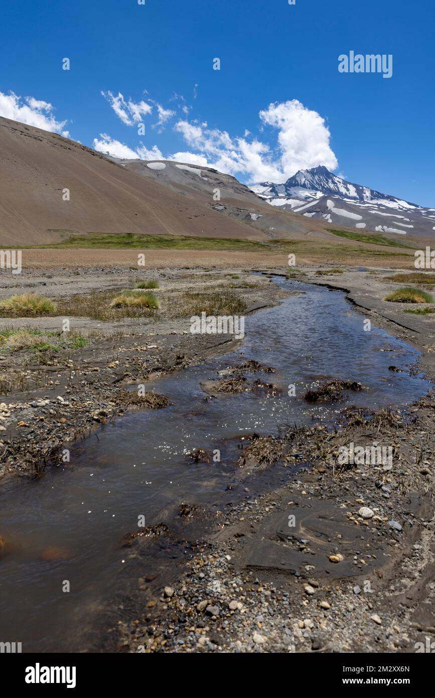 Volcano Planchón-Peteroa and landscape at Paso Vergara - crossing the ...