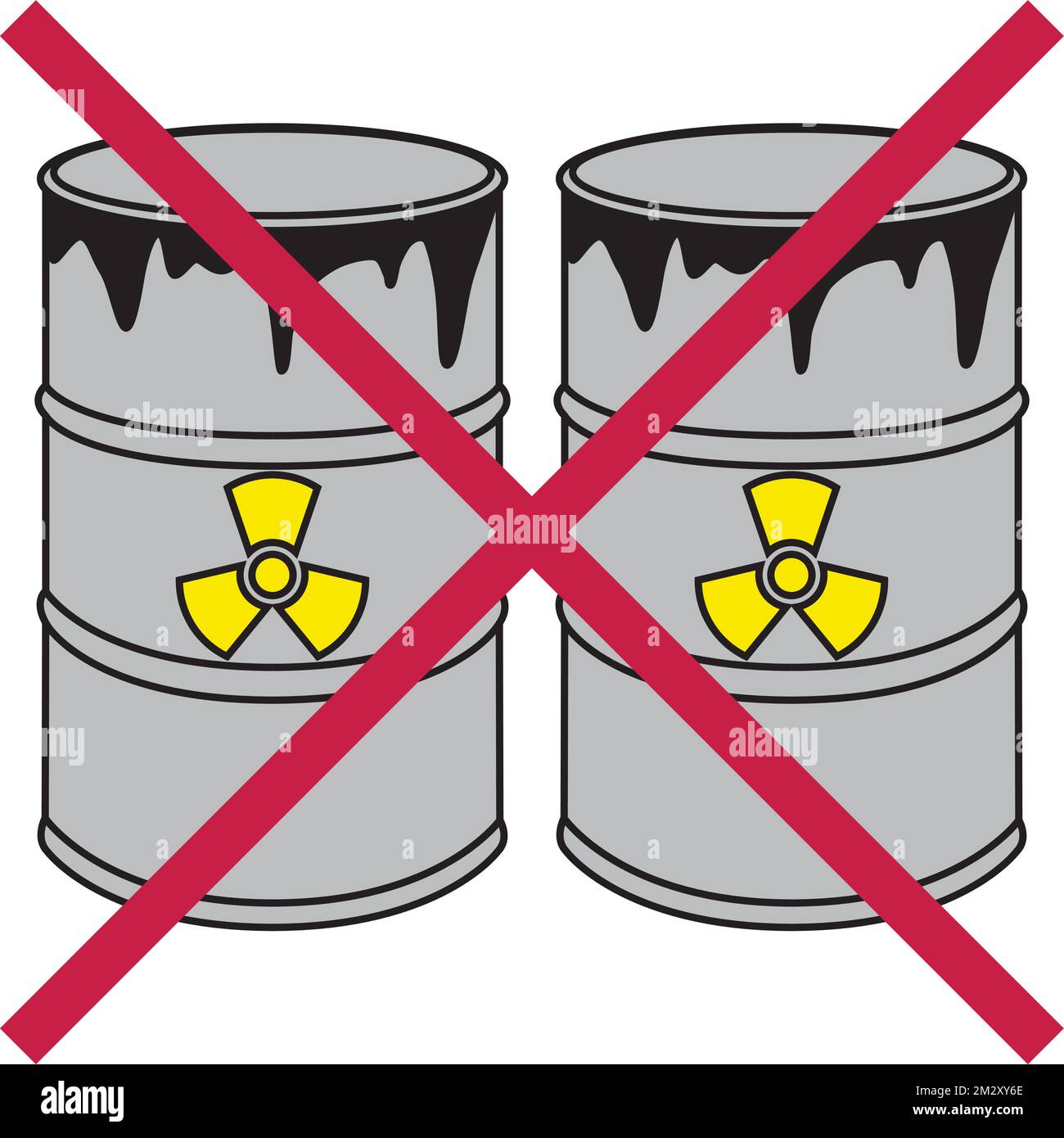 The vector of a red cross over two fuel cans before a white background ...