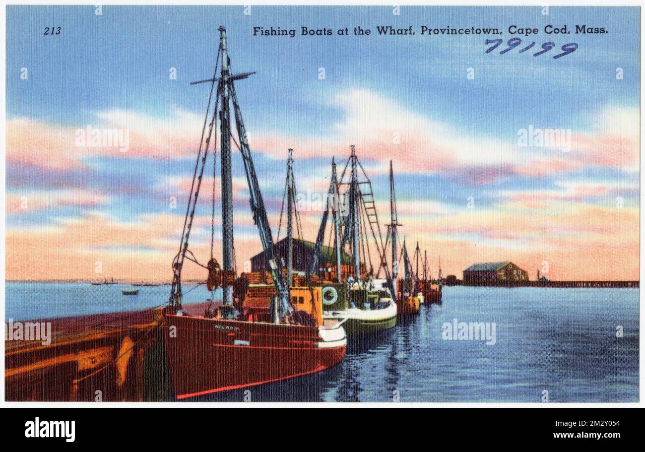 Fishing boats at the wharf, Provincetown, Cape Cod, Mass. , Piers ...