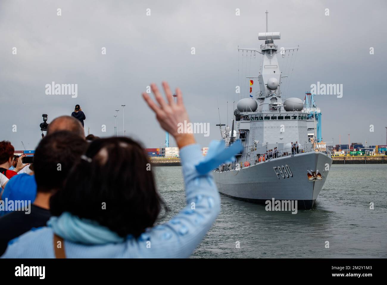 Illustration picture shows the departure of Belgian frigate Leopold 1 ...