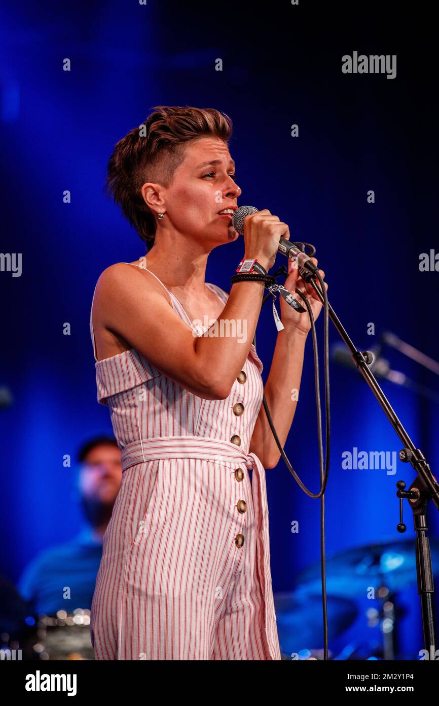 Belgian singer Eva De Roovere performs at the 45th edition of the ...