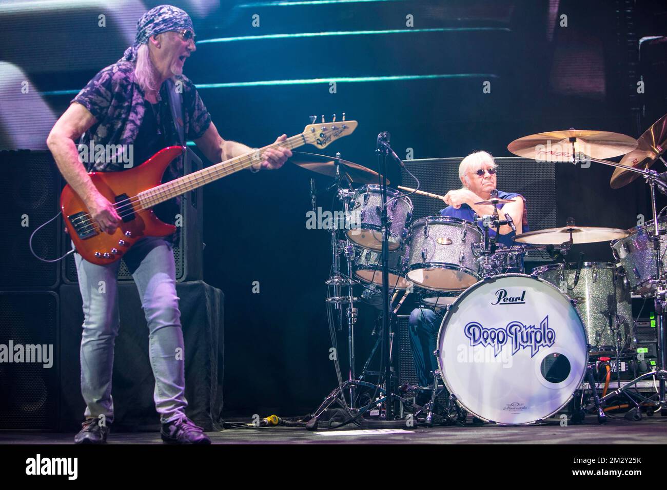Roger Glover, bassist l. and Ian Paice, drummer Stock Photo - Alamy
