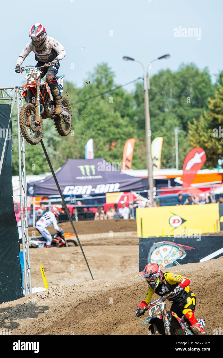 Britain's Shaun Simpson pictured in action during the MXGP race at the ...