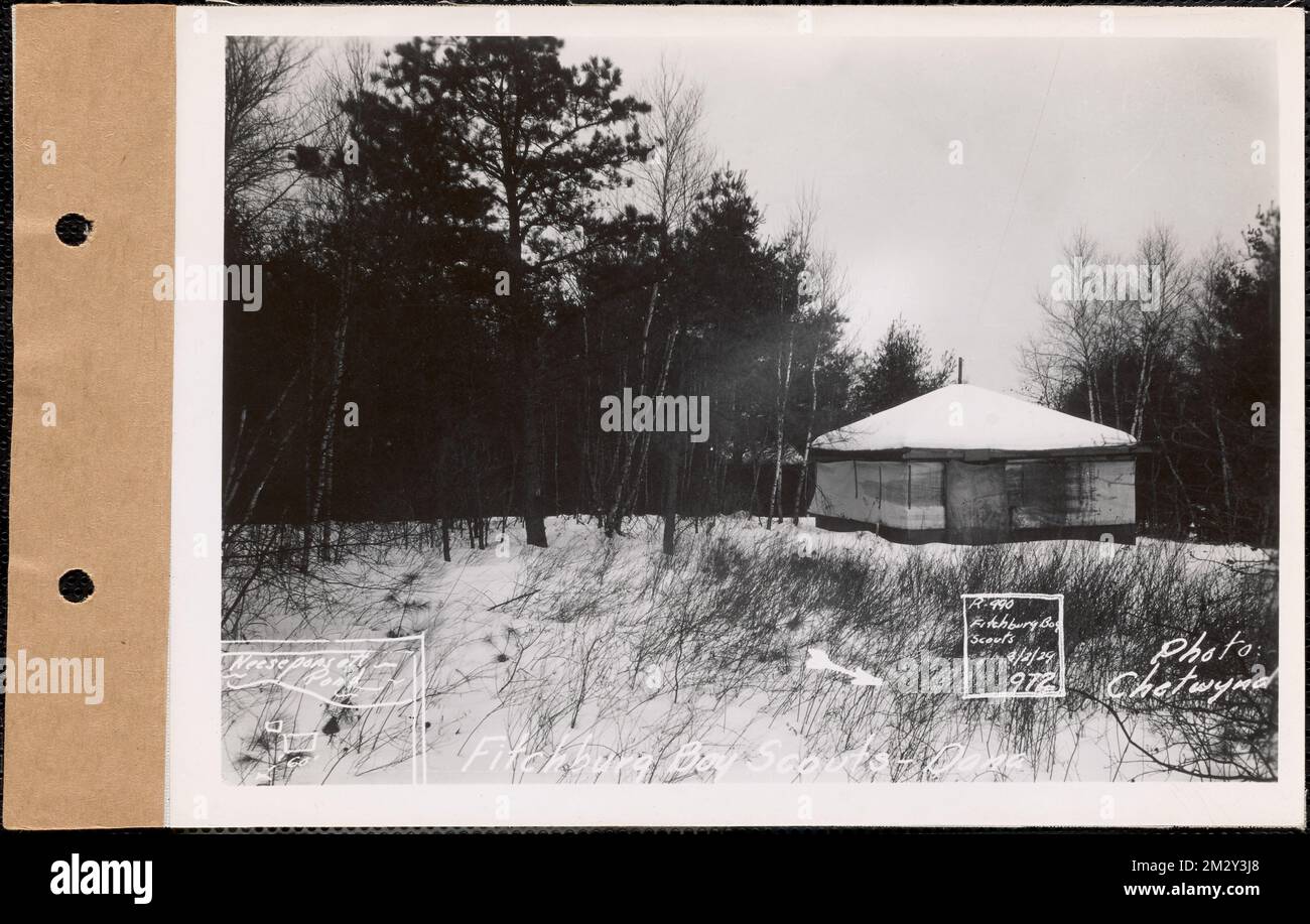 Fitchburg Boy Scouts, camp, Neeseponsett Pond, Dana, Mass., Mar. 2 ...