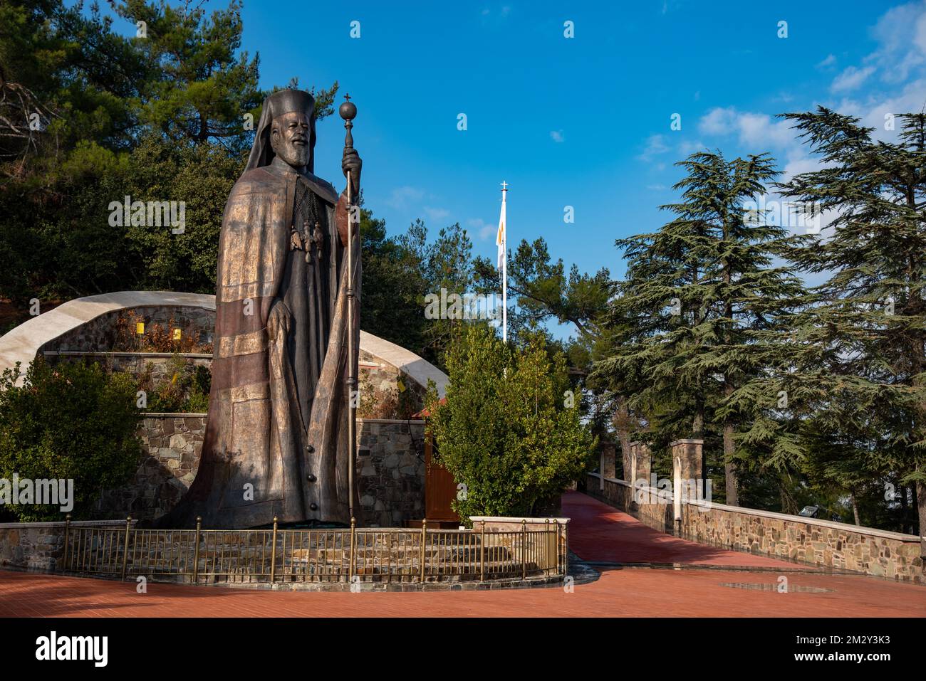 The memorial bronze statue of archbishop Makarios president of cyprus ...