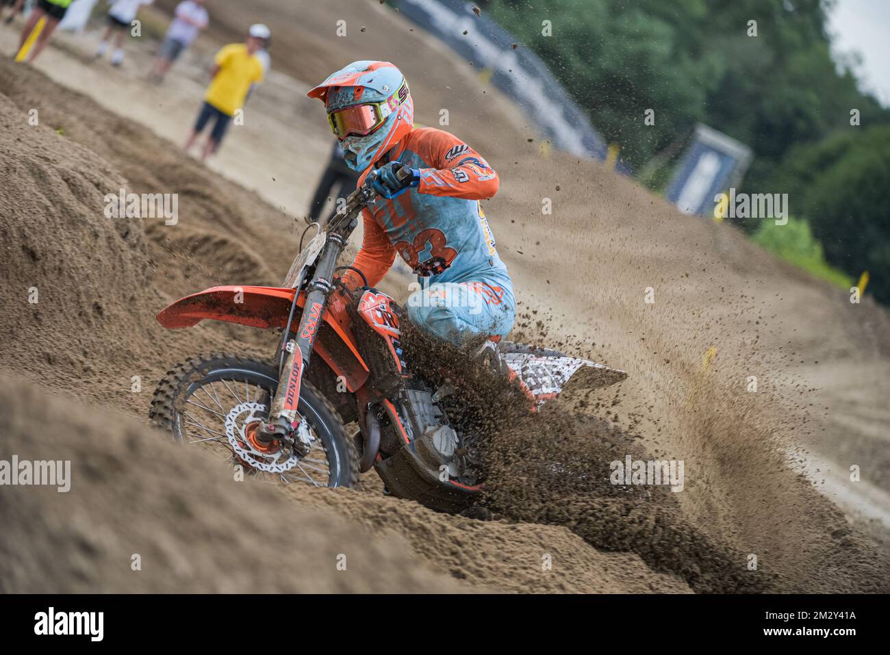 Belgian Cedric Grobben pictured during the MXGP race at the GP Limburg ...