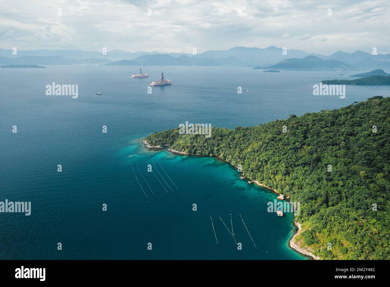 Big island Ilha Grande Abraao beach in Angra dos Reis, Rio de Janeiro ...