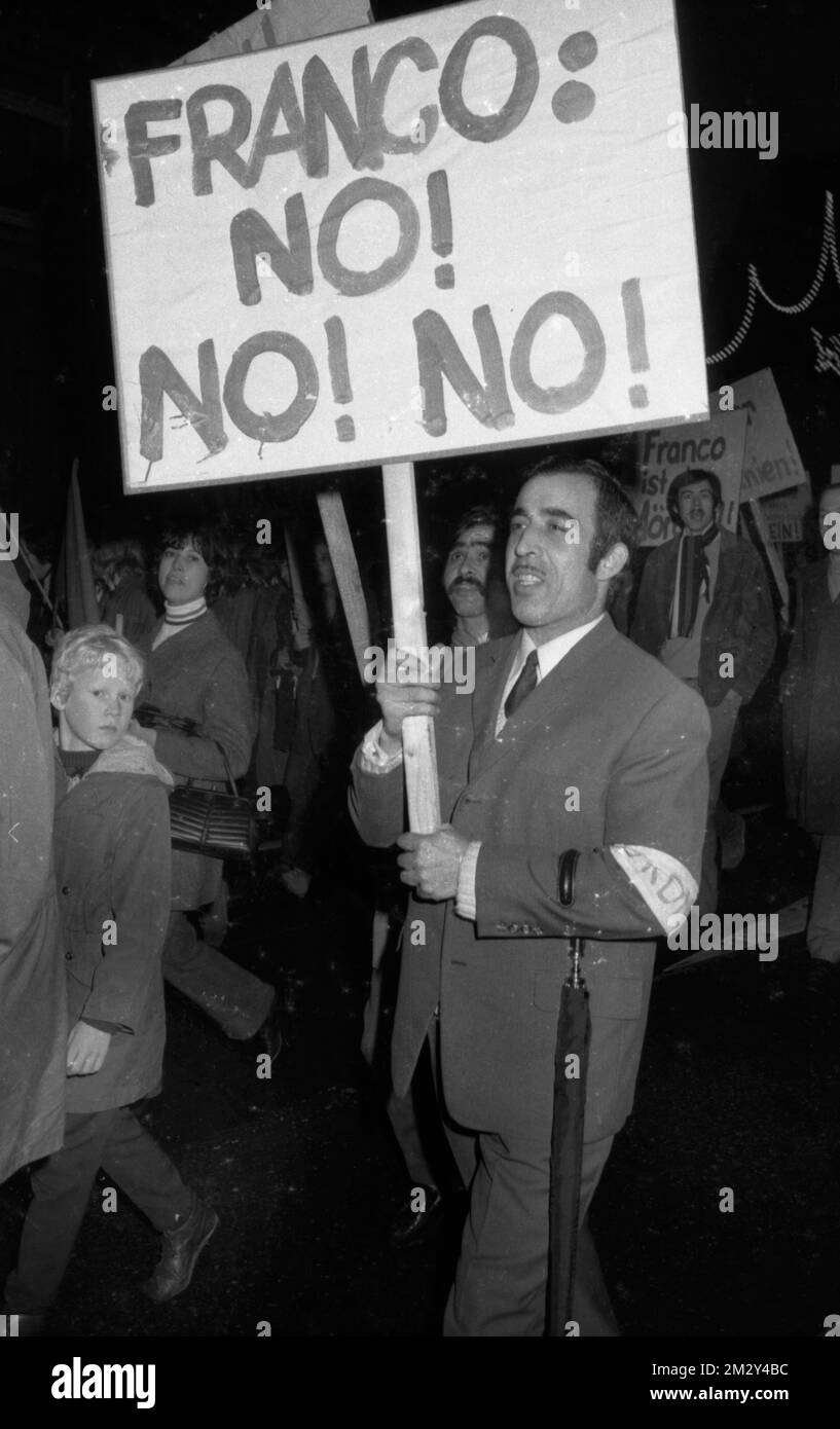 Spanish guest workers, mainly from the Basque Country, demonstrated in ...